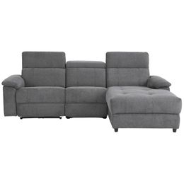 Home Affaire Ecksofa &raquo;Binado, L-Form,&laquo; mit manueller oder elektrischer Relaxfunktion mit USB-Anschluss grau Webstoff (95% Polyester/5% Nylon) B/H/T: 