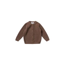 Stellou & friends Strickjacke fein gerippt in nougat melange | Gr.: 74/80