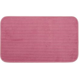 G&ouml;zze Badematte &raquo;Berlin&laquo; H&ouml;he 7 mm rutschhemmend beschichtet fu&szlig;bodenheizungsgeeignet Badteppich, Uni Farben, Cord Optik, waschbar rosa Polyester rechteckig