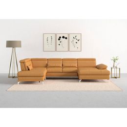 Sit & More sit&more Wohnlandschaft &raquo;Cabrio U-Form, B: 359 cm, mit Sitztiefen-, Arm- & Kopfteilverstellung&laquo; 3 Nierenkissen, Federkern, optional Schlaffunktion und