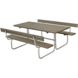 Plus Garten-Essgruppe &raquo;&raquo;Classic&laquo; Kombim&ouml;bel + 2 R&uuml;ckenlehnen&laquo; 1 Stk. tlg. 177x177x75/44 cm grau B/H/T: 177cm x 75cm x 177cm