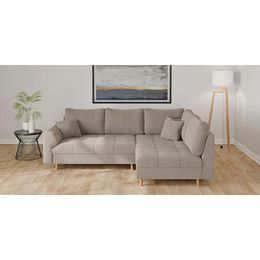 Home Affaire Ecksofa &raquo;CHARRE L-Form mit Ottomane, Ma&szlig;e B/T/H: 231/161/81 cm&laquo; feine Steppung, lose R&uuml;cken- und Zierkissen, auch in Cord und Boucl&eacute; 
