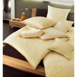 Janine Wendebettw&auml;sche &raquo;modernclassic 3912, 100% Baumwolle&laquo; 2 Stk. mit Rei&szlig;verschluss, Streifen Design gelb Mako-Satin, Obermaterial: 100% Baumwolle B/L: 