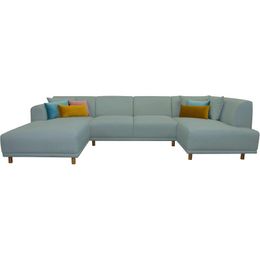OTTO home Wohnlandschaft &raquo;Maroon U-Form&laquo; in skandinavischem Design, mit losen Kissen blau Struktur grob ( 100% POLYPROPYLEN;Struktur fein ( 100% 