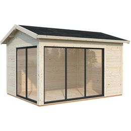 Palmako Gartenhaus &raquo;Amanda Slide Plus&laquo; verschiedene Farben beige Massivholz Fu&szlig;boden im Gartenhaus, ohne Dacheindeckung