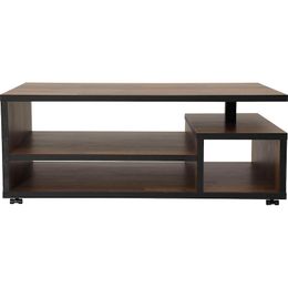 Hela Couchtisch auf Rollen, industrial Design schwarz B/H/T: 110cm x 50cm x 68cm