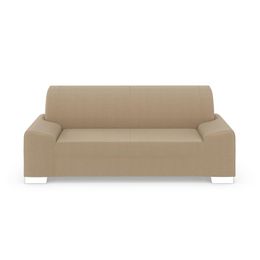 DOMO collection 2,5-Sitzer &raquo;Anzio kubisches Design, flache Armlehnen, Breite 214cm&laquo; Mit Federkern braun B/H/T: 214cm x 85cm x 93cm, Chenille-Struktur,