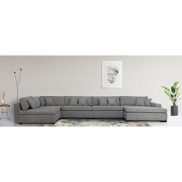Home Affaire Wohnlandschaft &raquo;Skara U-Form&laquo; Lounge-Sofa mit Federkernpolsterung, in vielen Bezugsvarianten grau 100% Polyester B/H/T: 390cm x 86cm x 