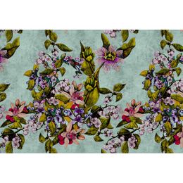 Livingwalls living walls Fototapete &raquo;Walls by Patel Tropical Passion 2&laquo; glatt Vlies, Wand, Schr&auml;ge gr&uuml;n Vlies B/L: 4m x 2,7m