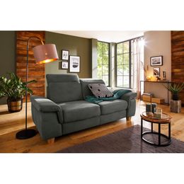 Home Affaire 2,5-Sitzer &raquo;Dalia&laquo; mit Federkernpolsterung, wahlweise auch mit Kopftteilverstellung grau Luxus-Microfaser Florence (100% Polyester);Luxus