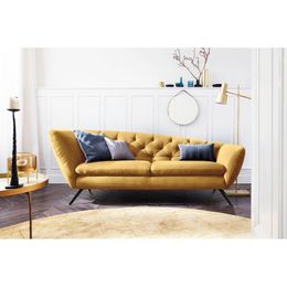 Home Affaire Recamiere &raquo;Beatrice, bequem und zeitlos elegant, Breite 223cm,&laquo; Recamiere links oder rechts, passend zur "Beatrice"-Serie gelb Samtoptik 