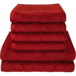 Dyckhoff Handtuch Set &raquo;City Lights&laquo; Set 6 Stk. Walkfrottier 4 Handt&uuml;cher (50x100cm), 2 Duscht&uuml;cher (70x140cm) rot Walkfrottier, Obermaterial: 100% Baumwolle 6 