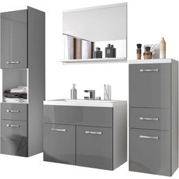 Welltime Badm&ouml;bel-Set &raquo;ELDA&laquo; Komplett-Set, 5 Stk. tlg. wei&szlig; Holzwerkstoff B/H/T: 120cmcm x 133cmcm x 34,5cmcm