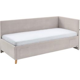Meise M&ouml;bel meise.m&ouml;bel Kinderbett &raquo;COOL II&laquo; Polsterbett wahlweise mit Bettkasten, Jugendbett inkl. USB Anschl&uuml;sse beige Liegefl&auml;che L&auml;nge B: 200cm x 90cm, Cord 