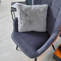 LUXOR living Fellkissen &raquo;Dekokissen Novara&laquo; Kunstfell, eckig, 40x40 cm, sehr weich, mit F&uuml;llung, Wohnzimmer silber Kunstfaser B/L: 40cm x 40cm, 1 Stk.
