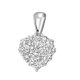 Firetti Damen Kettenanh&auml;nger &raquo;Schmuck Geschenk Gold 585 Halsschmuck Anh&auml;nger Herz&laquo; mit Brillanten 0,24 SI = kleine Einschl&uuml;sse, Wei&szlig;gold 585, 0,65 g