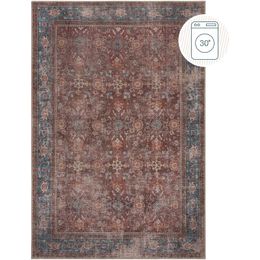FLAIR RUGS Teppich &raquo;Cyra&laquo; rechteckig 4 mm H&ouml;he traditioneller Teppich, kurzflor, waschbar, Wohnzimmer, Schlafzimmer rot Polyester B : 115cm 1 Stk., 