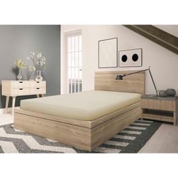 SETEX Spannbettlaken &raquo;GOTS Feinbiber Spannbettlaken&laquo; aus zertifizierter Bio-Baumwolle beige Feinbiber, Obermaterial: 100% Baumwolle B/L: 90cm x 200cm,