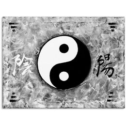 Artland Leinwandbild &raquo;Ying & Yang_sw&laquo; Zeichen 1 Stk. tlg. auf Holzrahmen gespannt schwarz Leinwand B/H/T: 120cm x 90cm, Leinwandbild Zeichen Querformat, 1 Stk
