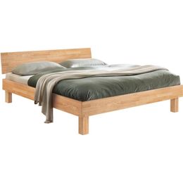 Hasena Holzbett &raquo;Forti&laquo; Fu&szlig;h&ouml;he 25 cm braun Eiche massiv Liegefl&auml;che L&auml;nge B: 200cm x 200cm, H&ouml;he Bett: 41cm H&ouml;he Bettseite: 16cm H&ouml;he Liegefl&auml;che: 
