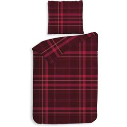 Bettw&auml;sche &raquo;Silvan&laquo; 2 Stk. Karo Muster, 100% Baumwolle ab 135x200 cm. rot Flanell, Obermaterial: 100% Baumwolle B/L: 155cm x 220cm, 1 Stk., 1 Stk., 