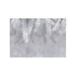 WALLARENA Fototapete Bl&auml;tter in Grau | Gr.: 150 x 105 cm