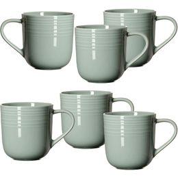 Ritzenhoff & Breker Becher &raquo;Levi&laquo; Kaffeebecher, je 400 ml gr&uuml;n Porzellan &Oslash; 9cm x 10cm, 400ml, 6