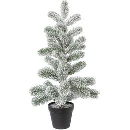 Creativ deco K&uuml;nstlicher Weihnachtsbaum &raquo;Weihnachtsdeko, k&uuml;nstlicher Christbaum, Tannenbaum&laquo; Im Topf; Beschneite Optik gr&uuml;n Kunststoff H: 56cm bis