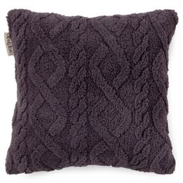 Descanso Dekokissen &raquo;Jacquard teddy&laquo; Dekokissen, Zierkissen, Weich, 40x40 cm, Teddy, Jacquard grau Jacquard, Polyester B/L: 40cm x 40cm, 1 Stk.