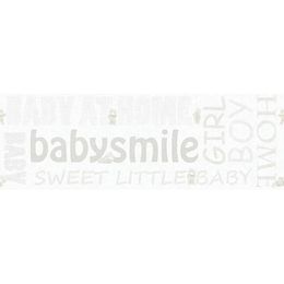 Livingwalls living walls Bord&uuml;re &raquo;Little Stars&laquo; Motiv Strukturmuster gemustert leicht strukturiert Tapete Kinder Borte Kinderzimmer Schlafzimmer modern Design 