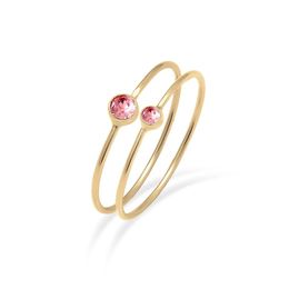 Elli Ring 925 Sterling Silber Ring Set in Pink | Gr.: 46