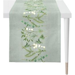Apelt Tischl&auml;ufer &raquo;4687 CHALET STYLE, Weihnachtsdeko, Weihnachten&laquo; Digitaldruck gr&uuml;n Baumwolle B/L: 42cm x 140cm, 1 Stk., rechteckig