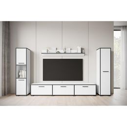Home Affaire Wohnwand &raquo;BOGOTA XL, Vitrine T&uuml;ranschlag links/rechts wechselbar&laquo; Komplett-Set, 4 Stk. tlg. Holzwerkstoff, Kunststoff B/H/T: 240cmcm x 