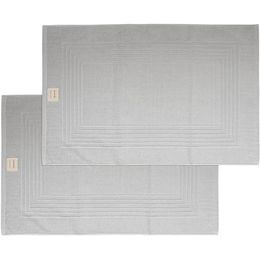 Dyckhoff Hotelmatte &raquo;Nature&laquo; H&ouml;he 3 mm beidseitig nutzbar 2 teilig silber Baumwolle rechteckig (50cm x 80cm ), 2 Stk.
