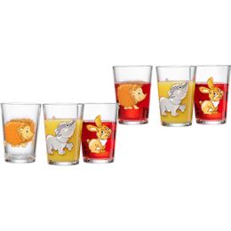 Ritzenhoff & Breker Kinderbecher &raquo;Waldtiere, 6-teilig&laquo; 3 verschiedene Tiermotive bunt Glas &Oslash; 7cm x 10cm, 200ml, 6 Stk.