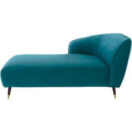 Home Affaire Recamiere &raquo;Oradea&laquo; mit eleganter Steppung auf R&uuml;ckseite der R&uuml;ckenlehne blau Samtoptik (100% Polyester) B/H/T: 160cm x 78cm x 91cm, 