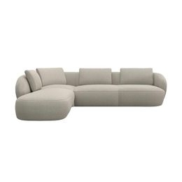 FLEXLUX Ecksofa &raquo;Torino, rund, L-Form, Sofa-Ecke mit Ottomane&laquo; Modernes, organisches Sofa-Design, Kaltschaum, Wellenunterfederung beige B/H/T: 296cm x