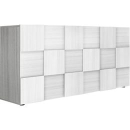 Home Affaire Sideboard &raquo;Dama Breite 181, Kommode 3 T&uuml;ren, Anrichte&laquo; Front in 3D-Optik, viel Stauraum, verschiedene Farben grau B/H/T: 181cm x 84cm x 