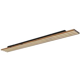 Globo LIGHTING Deckenleuchte &raquo;HAYDEN&laquo; LED-Modul 1 Stk. Schwarze LED-Deckenleuchte, dimmbar, smart, Fernbedienung & Nachtlicht braun 1, H: 6cm, 1 Stk.