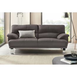Trendmanufaktur 3-Sitzer &raquo;Cecilia II, mit italienischem Design, tollen Details&laquo; mit tollem Sitzkomfort und Designfu&szlig; grau Struktur fein (100% 