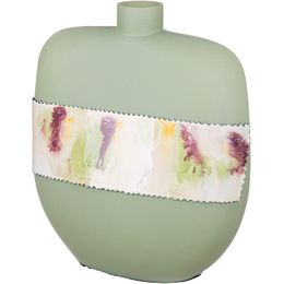 Gilde Tischvase &raquo;Vase Imperial, bauchig&laquo; aus Aluminium und Glas, wasserdicht, Tiefe 12 cm bunt Aluminium, Glas B/H/T: 30cm x 33cm x 12cm