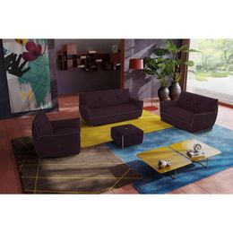 Egoitaliano Polstergarnitur &raquo;Yuki, extravagantes Design und h&ouml;chster Sitzkomfort, tolle Details&laquo; Set, bestehend aus einem 2,5- und einem 2-Sitzer, Sessel und 