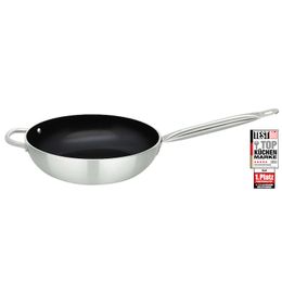 ELO Wok &raquo;Wokpfanne 28cm Bistro Line&laquo; Aluminium 1 Stk. tlg. langer, handlicher Edelstahl Profi Griff, &Oslash; 28 cm, Induktion silber &Oslash; 28cm + H&ouml;he 7,5cm