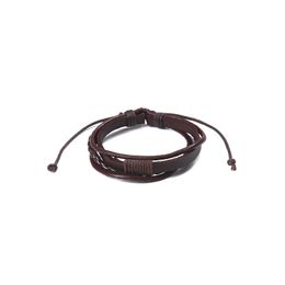 Firetti Herren Lederarmband &raquo;l&auml;ssiger Stil, mehrreihig in teilweise geflochtenem Design&laquo; braun 24cm, Leder