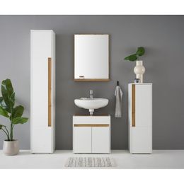 Home Affaire Badm&ouml;bel-Set &raquo;CITY/ GIRON, Bad im zeitlosen Design, 4-teiliges Badezimmer&laquo; Set, 4 Stk. tlg. wei&szlig; Holzwerkstoff B/H/T: 168cmcm x 199cmcm x