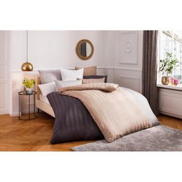 OTTO home Bettw&auml;sche &raquo;Malia in Gr. 135x200 oder 155x220 cm&laquo; 2 Stk. zeitlose Bettw&auml;sche aus Baumwolle, Bettw&auml;sche in Mako-Satin-Qualit&auml;t grau Mako-