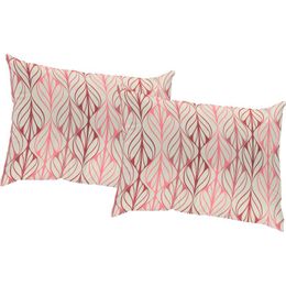 Adam Dekokissen &raquo;Kissenh&uuml;lle Wave&laquo; aus Bio-Baumwolle, Kissenh&uuml;lle ohne F&uuml;llung, 1 St&uuml;ck rosa Baumwolle, Leinen B/L: 50cm x 50cm, 1 Stk.