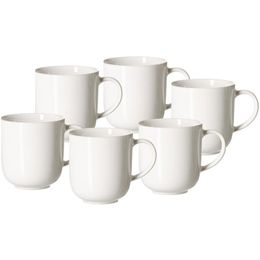 Ritzenhoff & Breker Becher &raquo;Volos&laquo; 6er Set, je 400 ml wei&szlig; Steinzeug &Oslash; 13cm x 10cm, 400ml, 6 Stk.