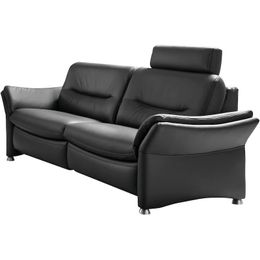 Hukla 2,5-Sitzer &raquo;HU-SF15058 Ledersofa, Breite 194 cm&laquo; aus Leder, optional Kopfst&uuml;tze u. WallAway-Funktion schwarz B/H/T: 194cm x 91cm x 92cm, Leder, 