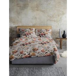 Irisette Bettw&auml;sche &raquo;Zobel 8552&laquo; 2 Stk. samtig weich grau Biber, Obermaterial: 100% Baumwolle B/L: 155cm x 220cm, 1 Stk., 1 Stk., Biber, B/L: 80cm x 80cm, 2 